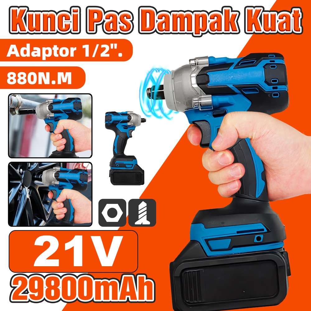 Jual Cordless Impact Wrench Brushless 21V 880N/M Mobil Impact Baterai Mesin Bor Untuk Baut Mobil ...