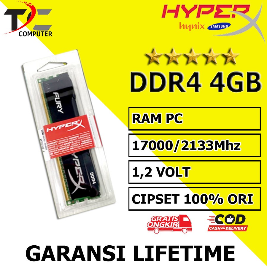 Jual MEMORY RAM PC KOMPUTER GAMING HYPER X FURY DDR4 4GB 8GB / RAM ...
