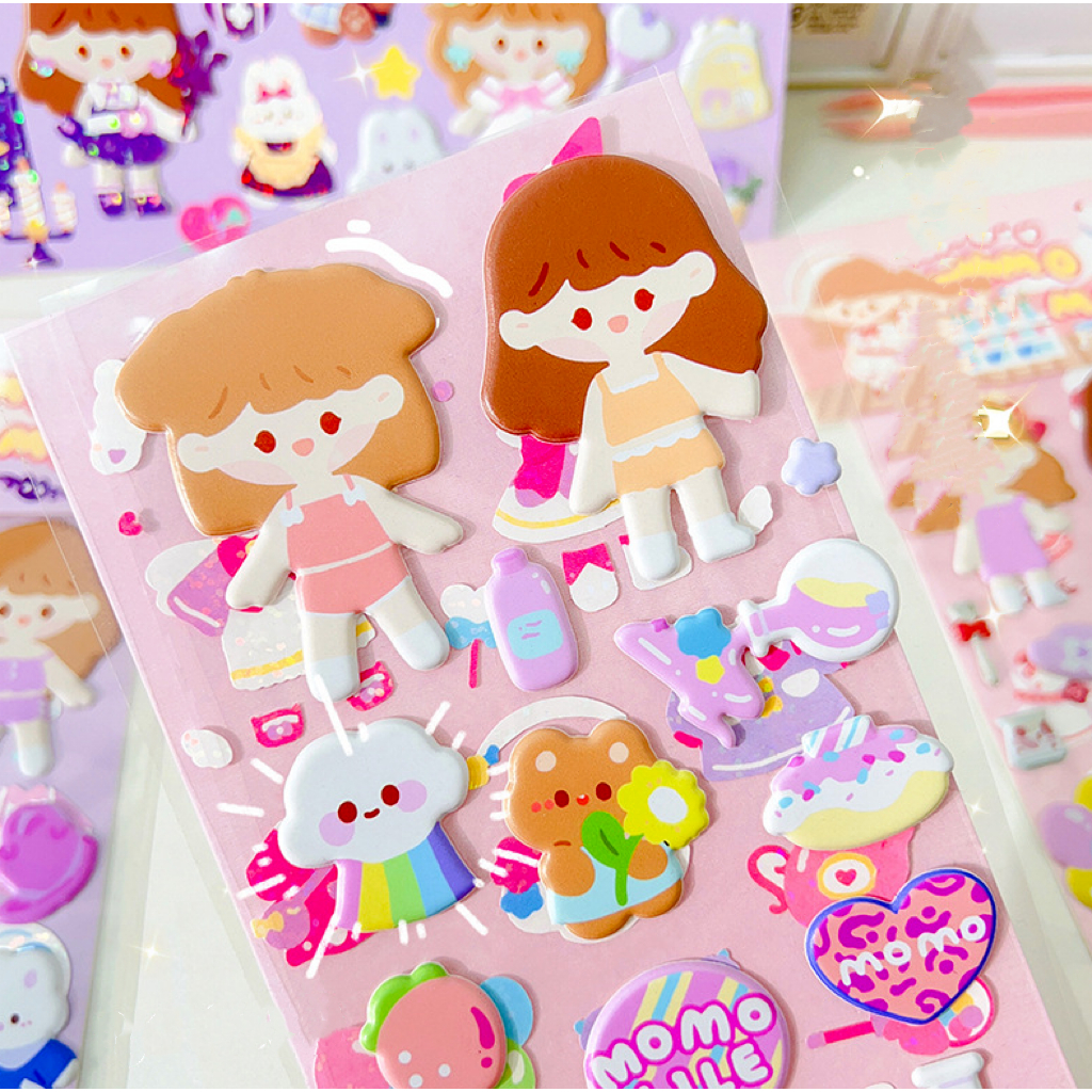 Jual MOMO 3D Timbul Stiker Momo Cut DIY Sticker Korean Dressing Style ...