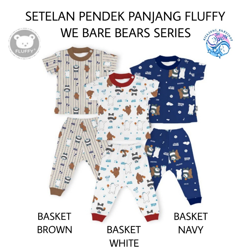 Jual SETELAN PENDEK PANJANG FLUFFY WE BARE BEARS SERIES S M L | Shopee Indonesia