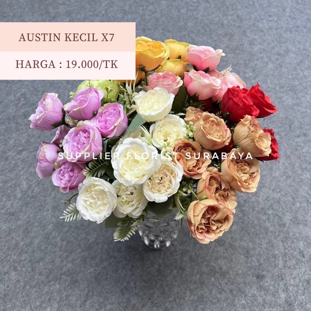 Jual [AK X7] MAWAR DAVID AUSTIN KECIL X7 BUNGA PALSU ARTIFICIAL FLOWER ...