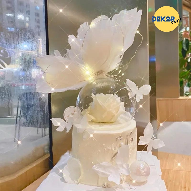 Jual TOPPER KUE KUPU KUPU (LED) LAMPU / Topper cake butterfly kupu kupu ...