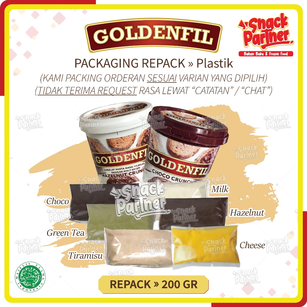 Jual GOLDENFIL Selai Crunchy / Spread Varian Rasa REPACK 200 GR - Choco ...