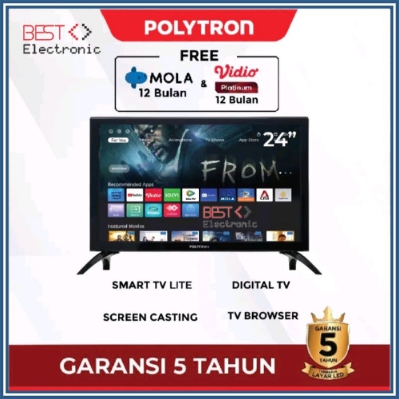 Jual Polytron Led Smart TV 24 Inch PLD 24CV1869 / Digital Youtube Mola ...