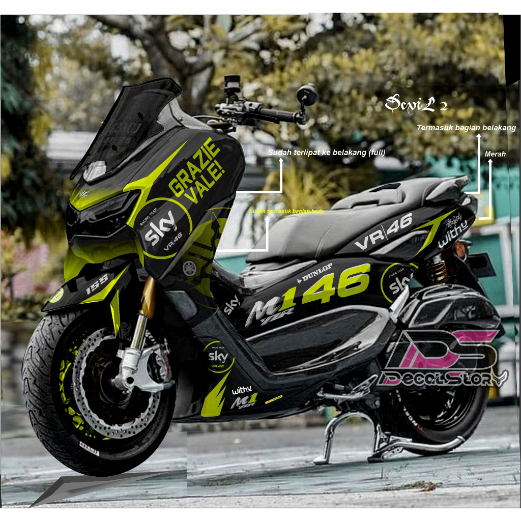 Jual Decal sticker Nmax new, nmax old fullbody motif grazie vale Vr-46 ...