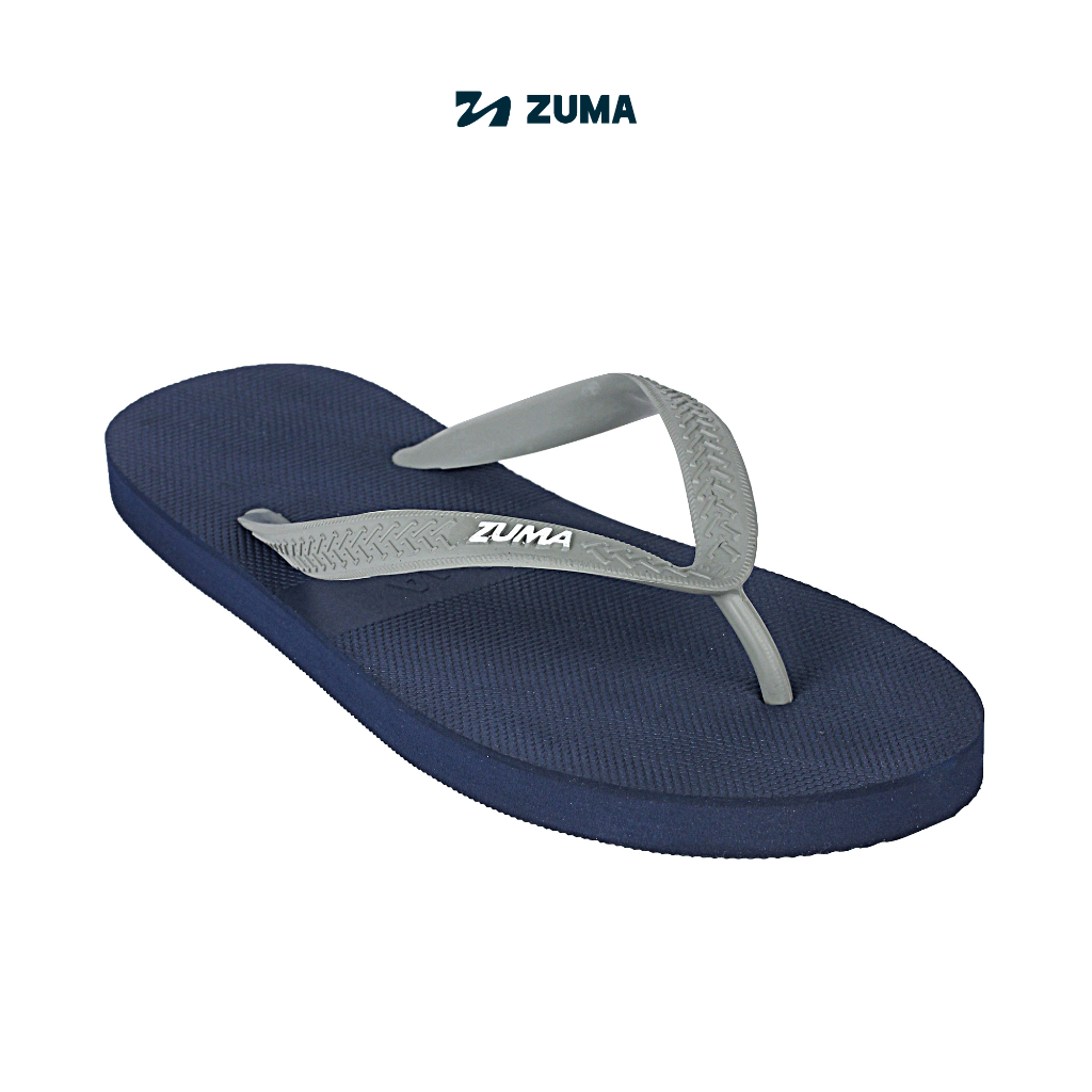 Jual Zuma Men Classic 24 Navy Grey, Sandal Jepit Pria Karet Polos, Biru ...