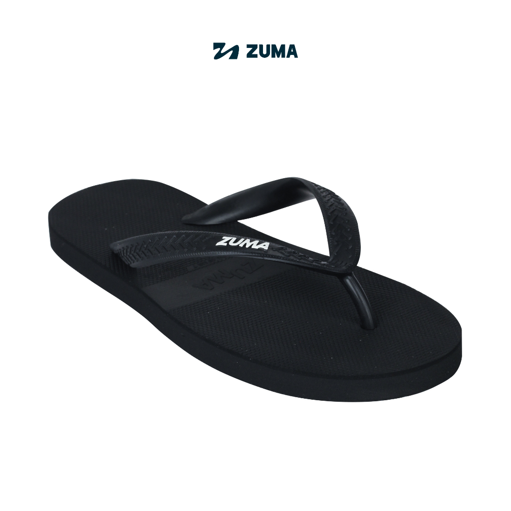 Jual Zuma Men Classic 1 Jet Black, Sandal Jepit Pria Karet Polos, Hitam ...