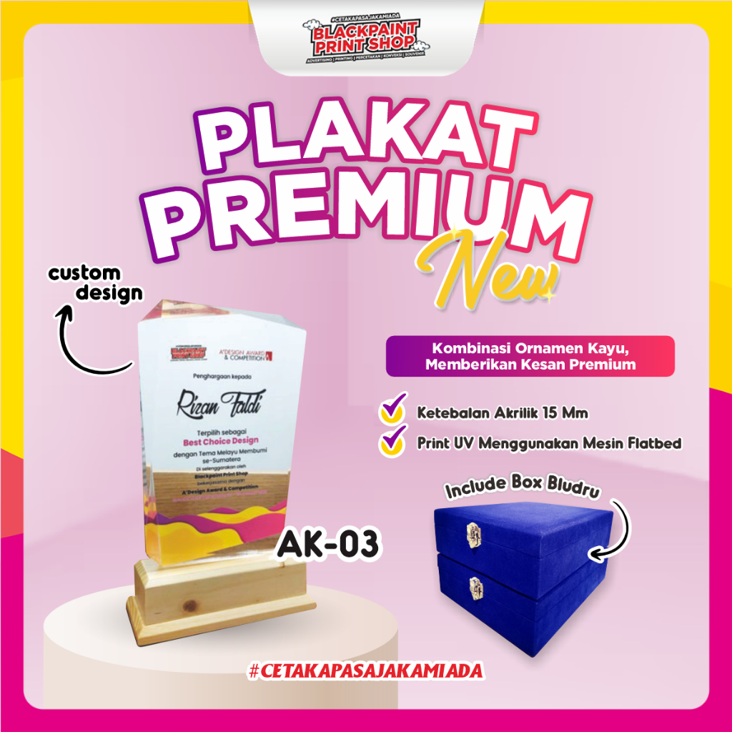 Jual !!!NEW!!! Plakat Akrilik Premium + Ornamen Kayu / Plakat ...