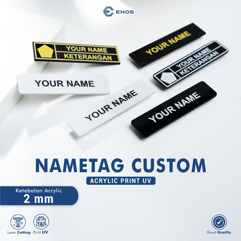 Jual NAMETAG CUSTOM / NAME TAG CUSTOM / PAPAN NAMA DADA AKRILIK ACRYLIC ...