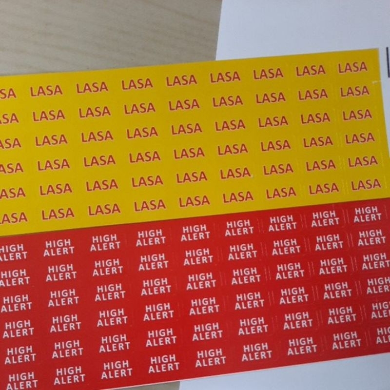 Jual Stiker Label Lasa dan High Alert 1x2 cm | Shopee Indonesia