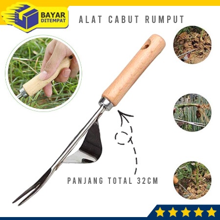 Jual Alat Berkebun Pencabut Penyiang Rumput Akar Stainless 32cm ...