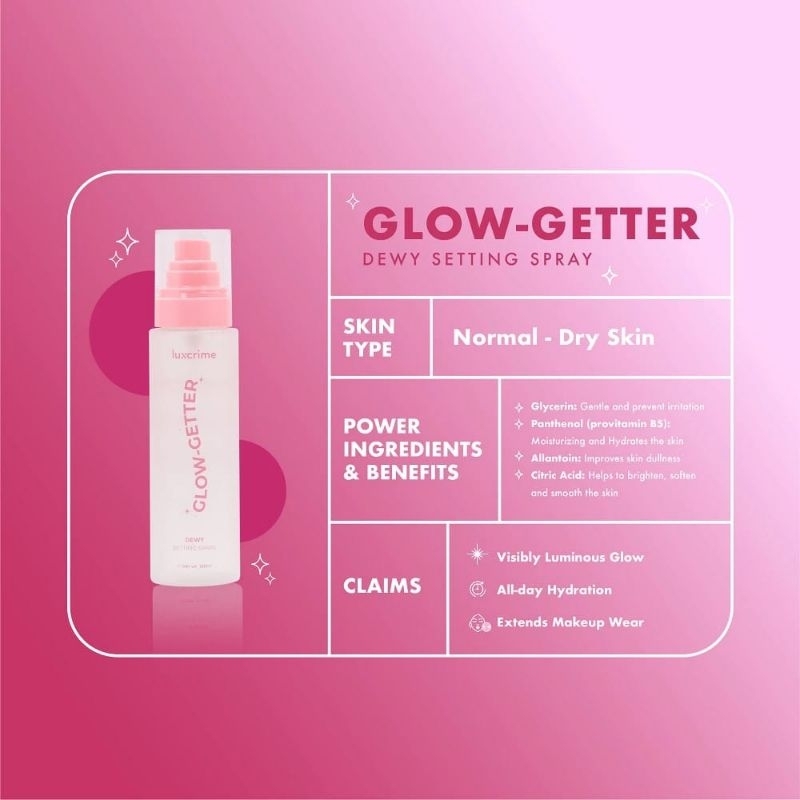 Jual Luxcrime Glow-Getter Dewy Setting Spray ( 150ml ) | Shopee Indonesia