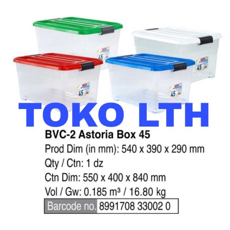 Jual CONTAINER BOX RODA ASTORIA 45 LITER BVC-2 BASIC HOME LS CB45 KOTAK ...