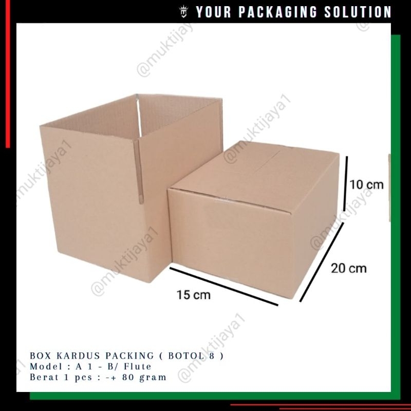 Jual BOX Botol 8 • 20x15x10cm • Kotak Kardus Minyak Goreng 2 Litter ll ...