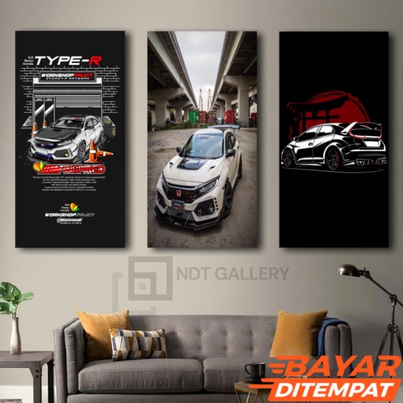 Jual NDT[15X30] Hiasan Dinding Mobil Honda Civic Pajangan Type R Poster ...