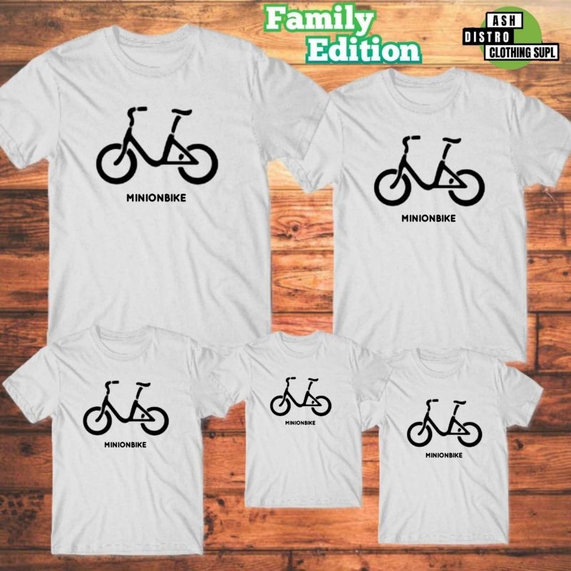 Jual Baju couple keluarga motif sepeda minion bike / kaos gowes kapel ...