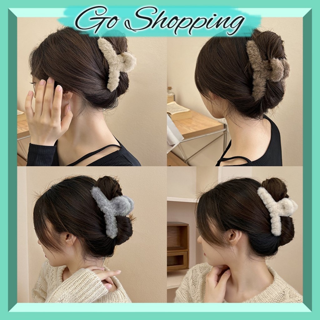 Jual GO!JP1466 Jepitan Rambut Bulu Korea Halus Lembut Jedai Wanita Gaya ...