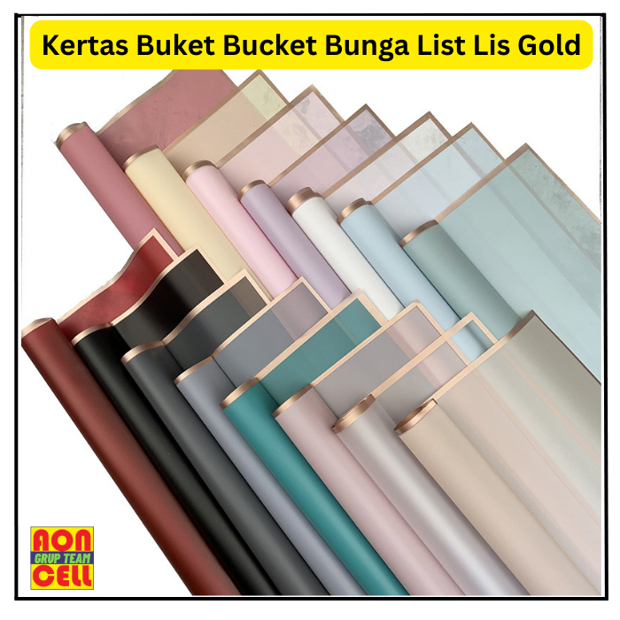 Jual Kertas Buket Bucket Bunga List Lis Gold Emas Flower Wrapping ...