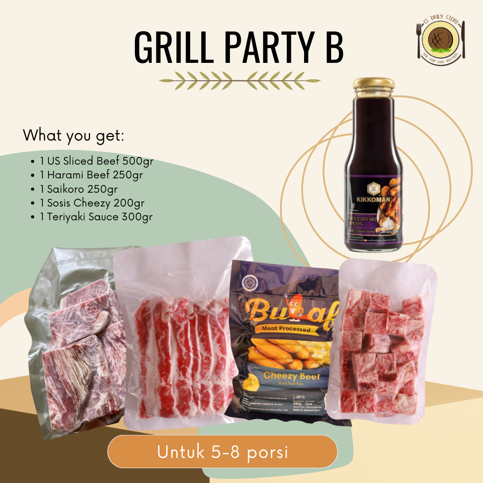 Jual Paket Grill Party - Sliced Beef BBQ Saikoro Meltique Barbeque ...