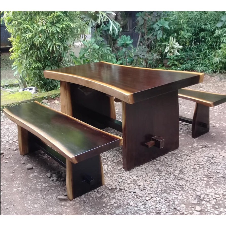 Jual Meja Makan Cafe Kayu Trembesi 2 Kursi | Shopee Indonesia
