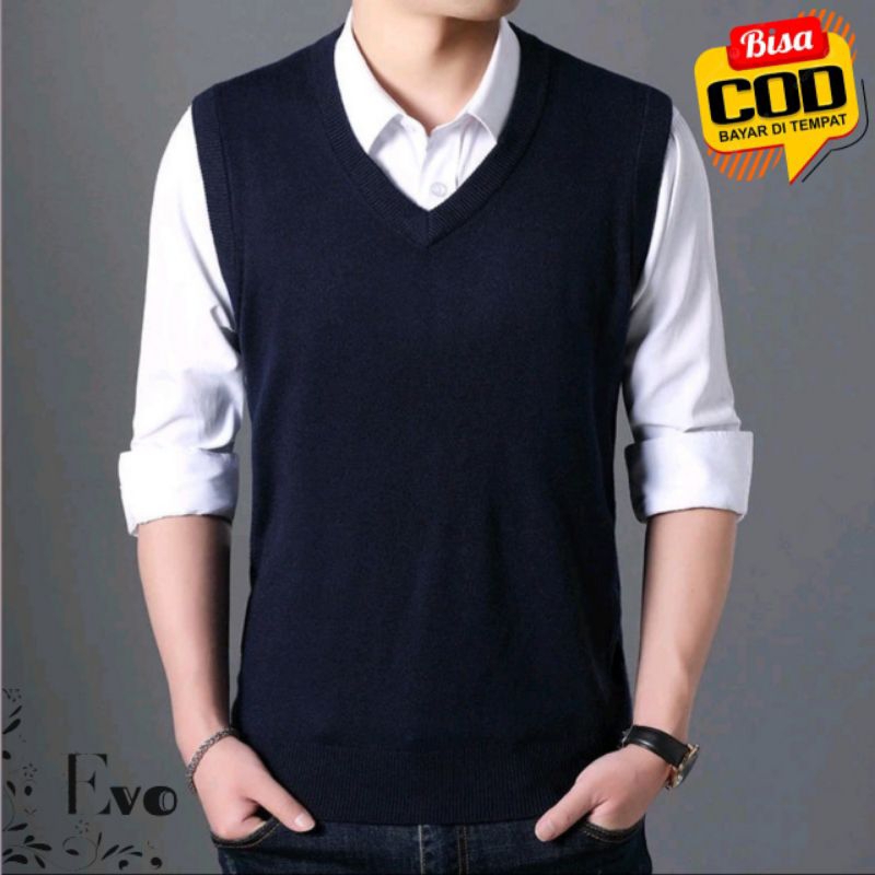 Jual EVO Premium Vest Knit Dewasa Pria/Wanita | Rompi Rajut Korean ...
