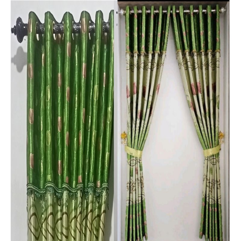 Jual gorden blackout mewah motif Foni tempel bunga tulip tinta emas ...