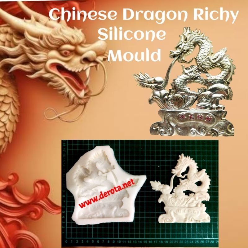 Jual cetakan chinese new year dragon silicone mold naga imlek sincia ...