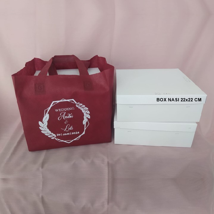 Jual Tas Berkat Hajatan Selametan Free Sablon Muat Box Nasi 22x22 cm ...