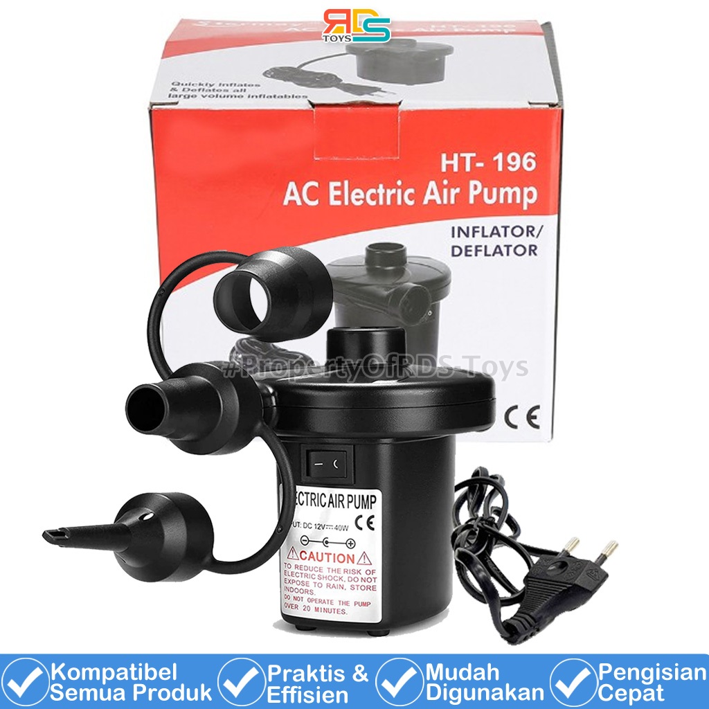 Jual Pompa Angin Listrik Elektrik Stermay HT-196 Ban, Kasur Angin Pelampung | Shopee Indonesia