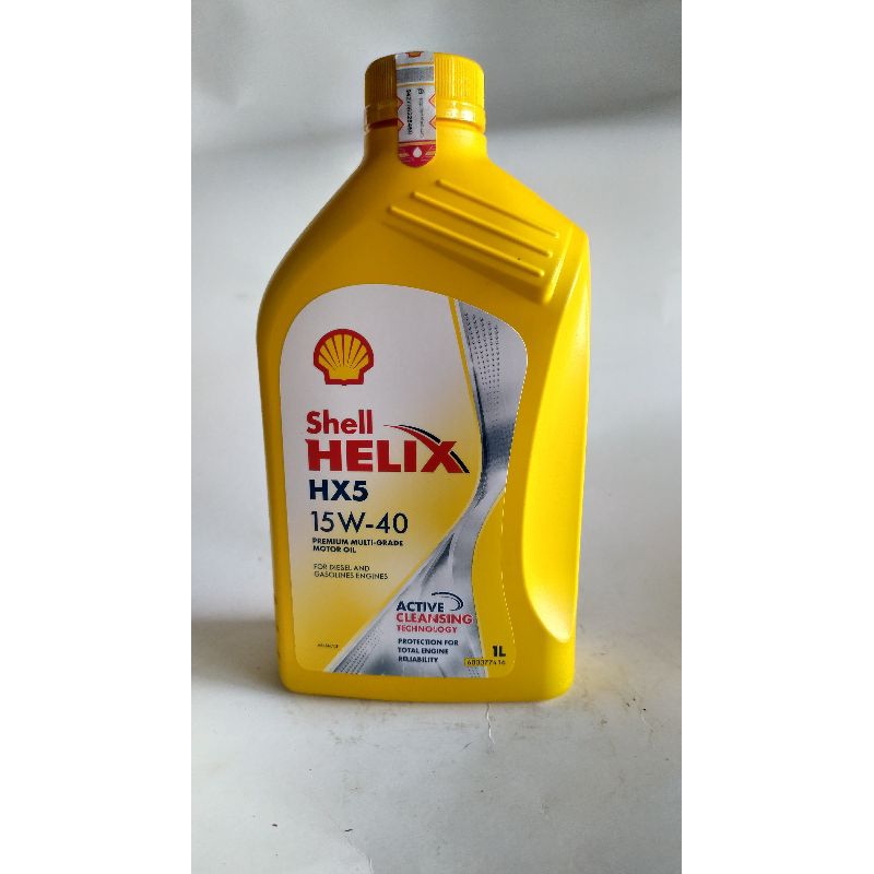 Jual OLI MESIN SHELL HELIX HX5 SAE 15W-40 1L ORIGINAL | Shopee Indonesia