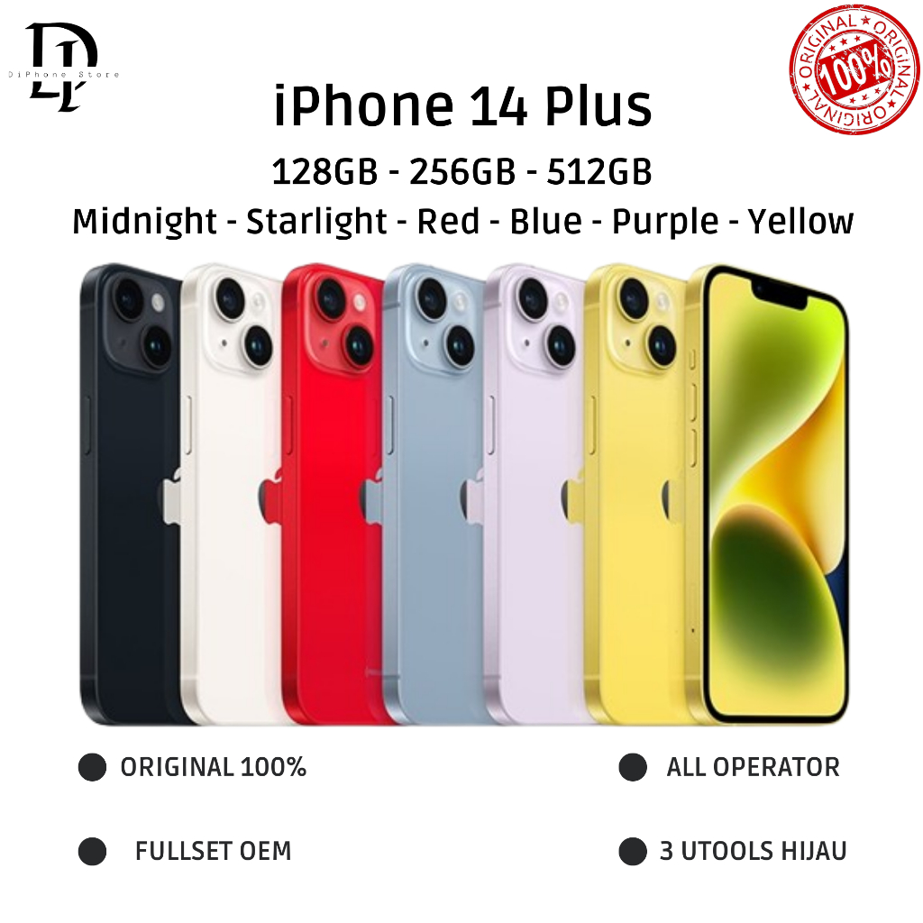 Jual iPhone 14 Plus 128GB 256GB 512GB Fullset Second Bekas Original 100% Like New Midnight ...