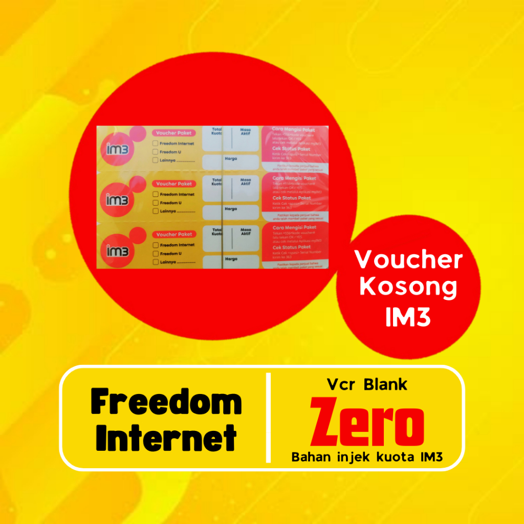 Jual Voucher Kosong Im3 / Voucher Blank Bahan Injek Kuota Im3 | Shopee ...