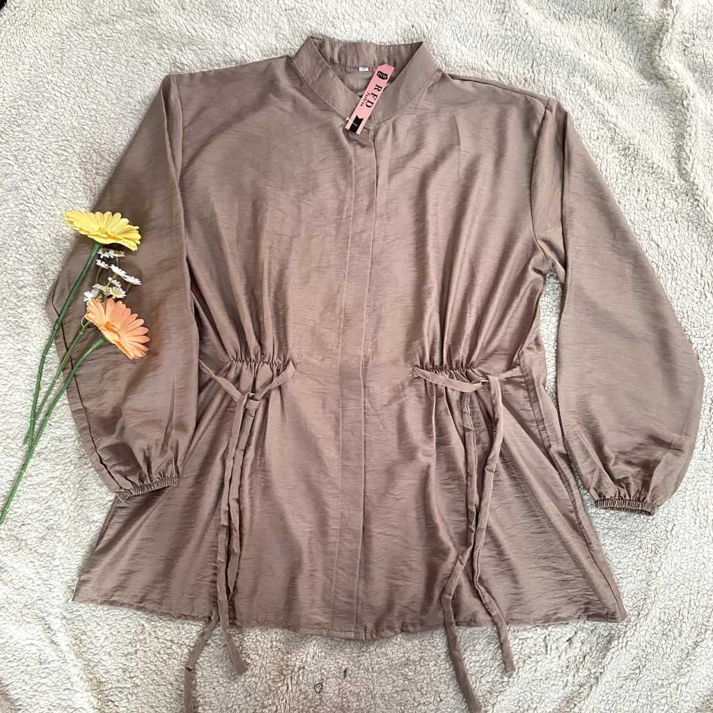 Jual Alea Blouse Semi Tunik Polo Linen Premium | Shopee Indonesia