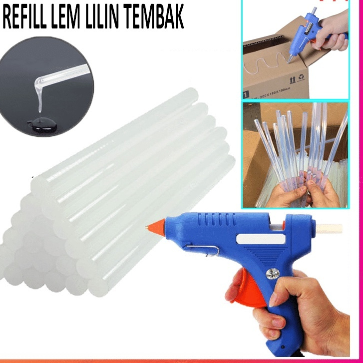 Jual 1 KG Isi Ulang Lem Tembak Kecil Lem Bakar Isi Lem Stick Refill Glue Gun | Shopee Indonesia
