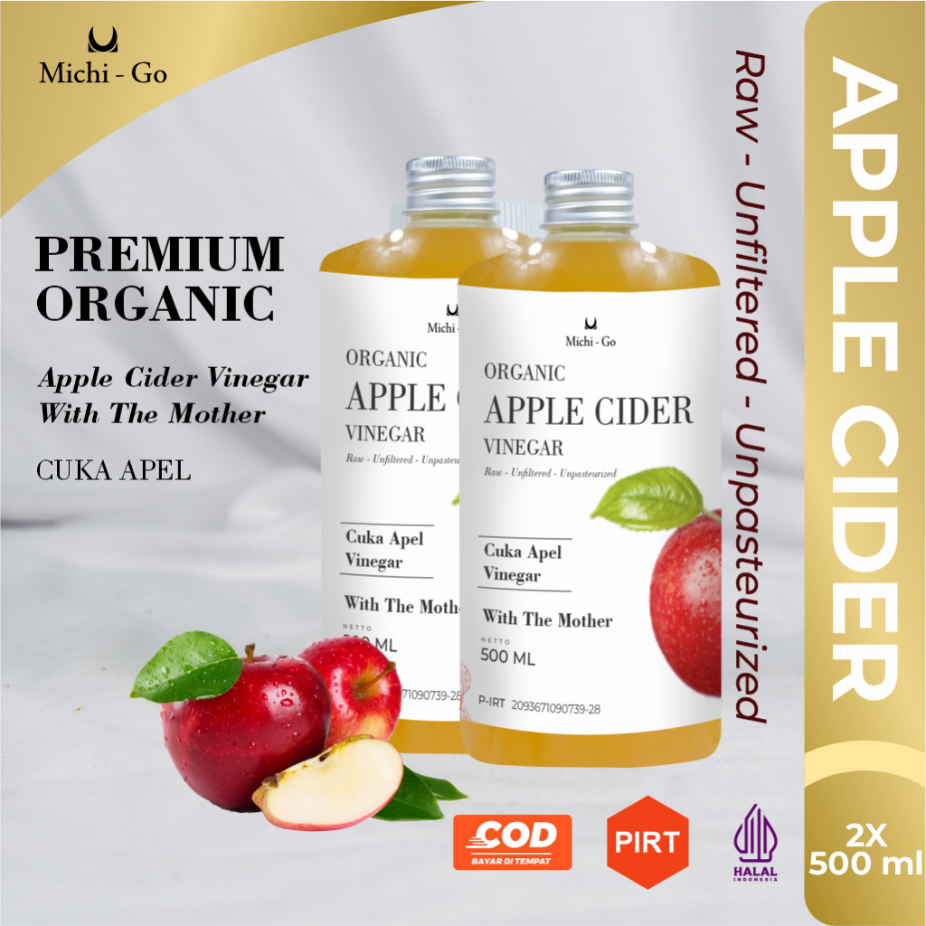 Jual MichiGo - 1 Liter Cuka Apel Vinega Organik Premium / Apple Cider ...
