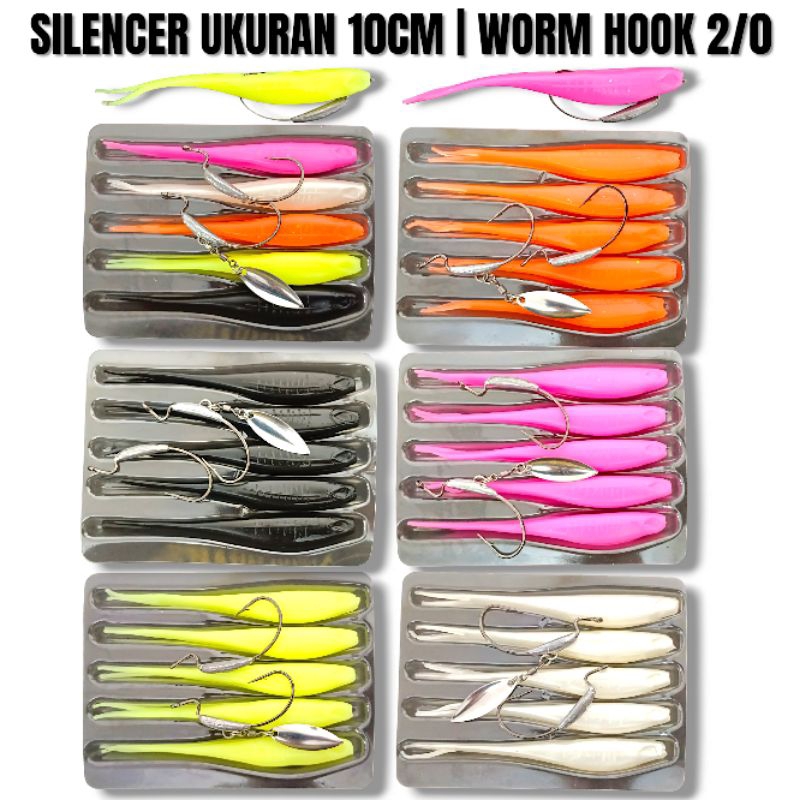 Jual SATU PAK SILENCER UKURAN 10CM +2PCS HOOK 2/0 UMPAN KESTING ...
