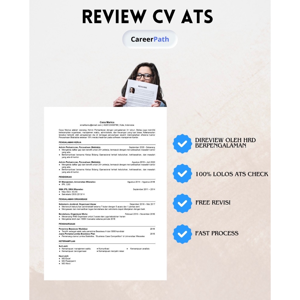 Jual Jasa Review CV ATS Friendly | Standard HRD | Shopee Indonesia