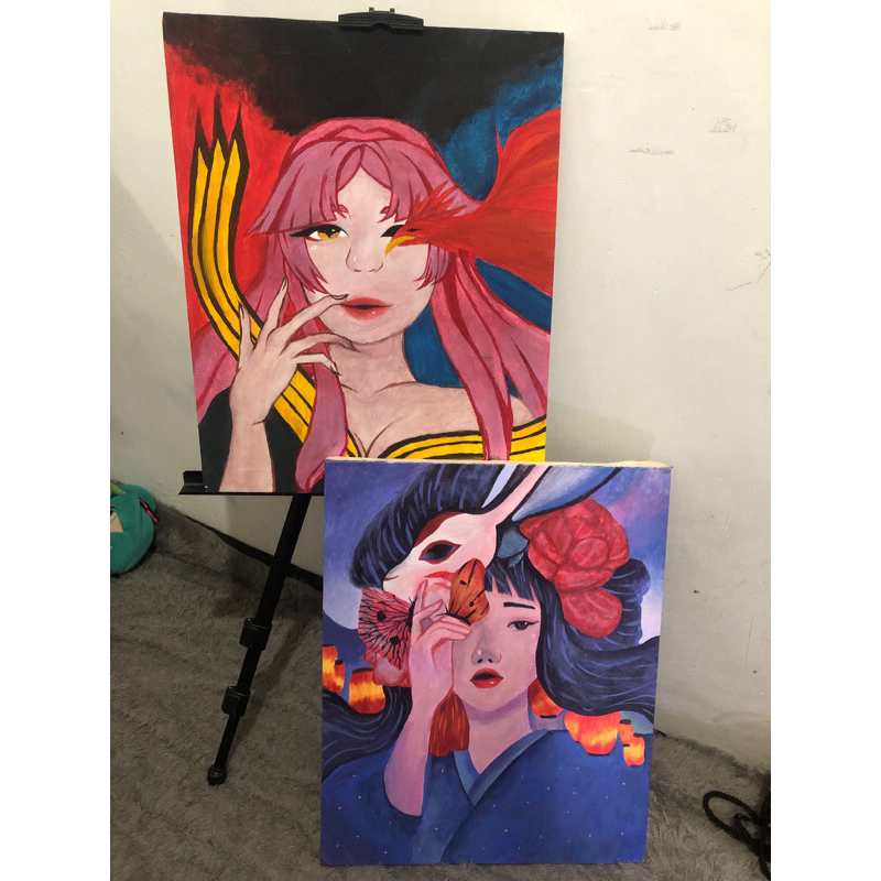 Jual LUKISAN ANIME RANDOM UKURAN 40x60 | Shopee Indonesia