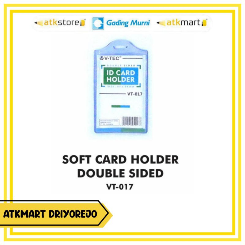 Jual ID CARD HOLDER V-TEC NAME CARD VT-017 85 X 54 MM PLASTIK KARTU DUA ...