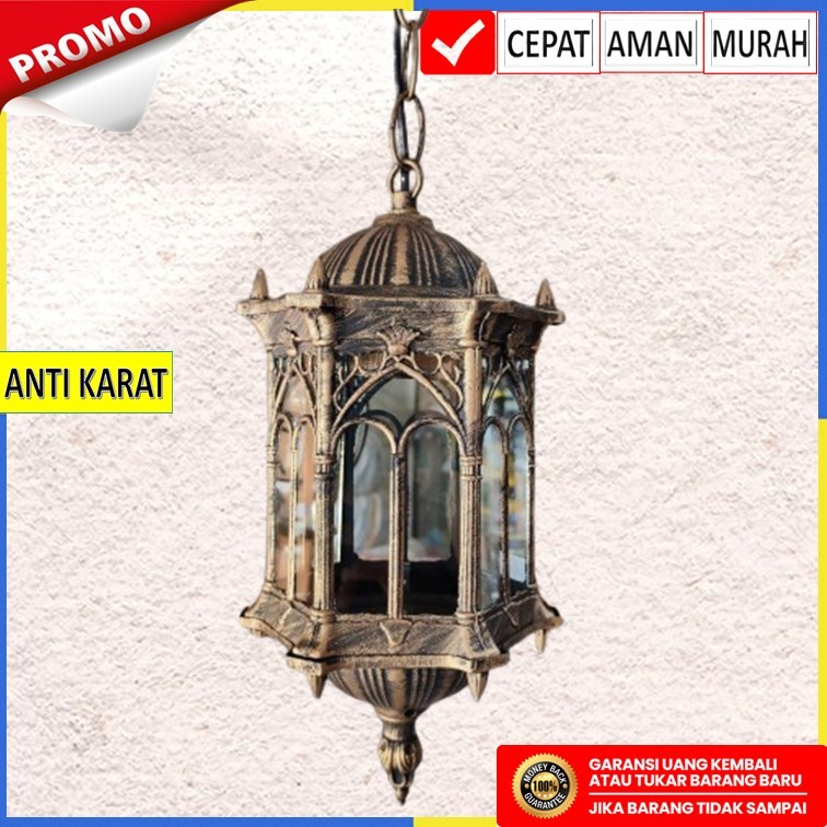 Jual lampu gantung antik klasik 1000 lampu hias gantung kuno-hitam ...