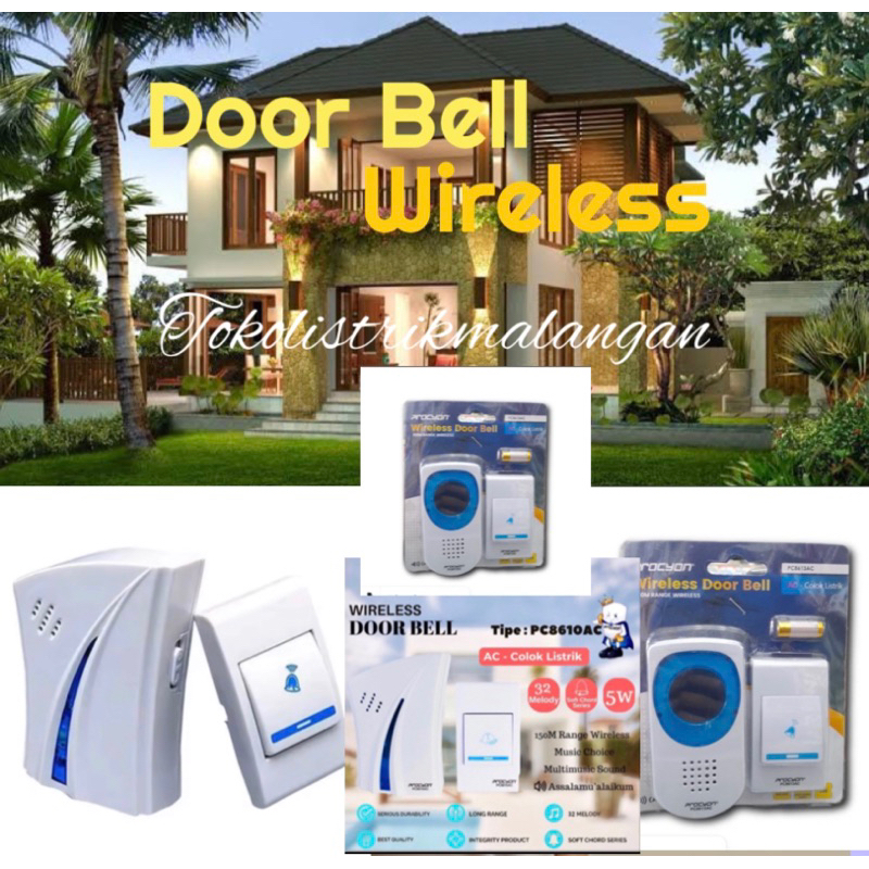 Jual bell rumah wireless/door bell wireless/bell rumah assalamualaikum ...