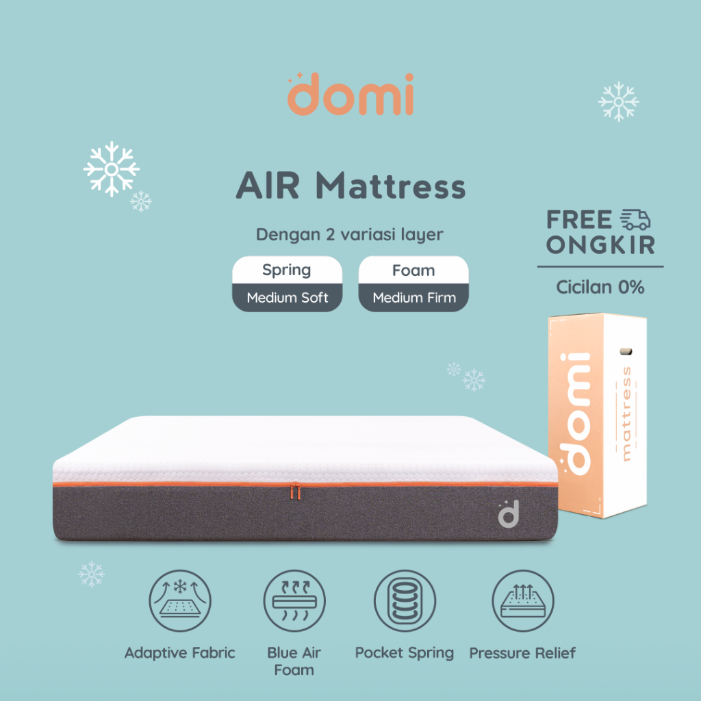 Jual Domi AIR Mattress 24cm / Kasur Pocket Spring Bed / Cooling Blue Air Foam / Air Flow ...