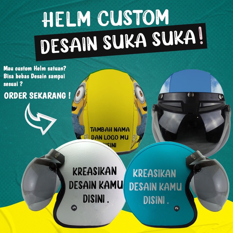 Jual Helm Bogo Kulit Custom Design Ukuran Dewasa dan Anak Anak | Shopee ...