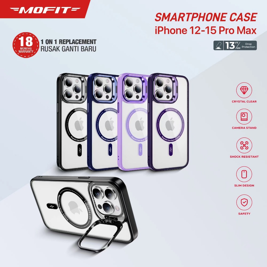 Jual MOFIT Magsafe Camera Stand Case iPhone 12/13/14/15 Mini/Plus/Pro ...