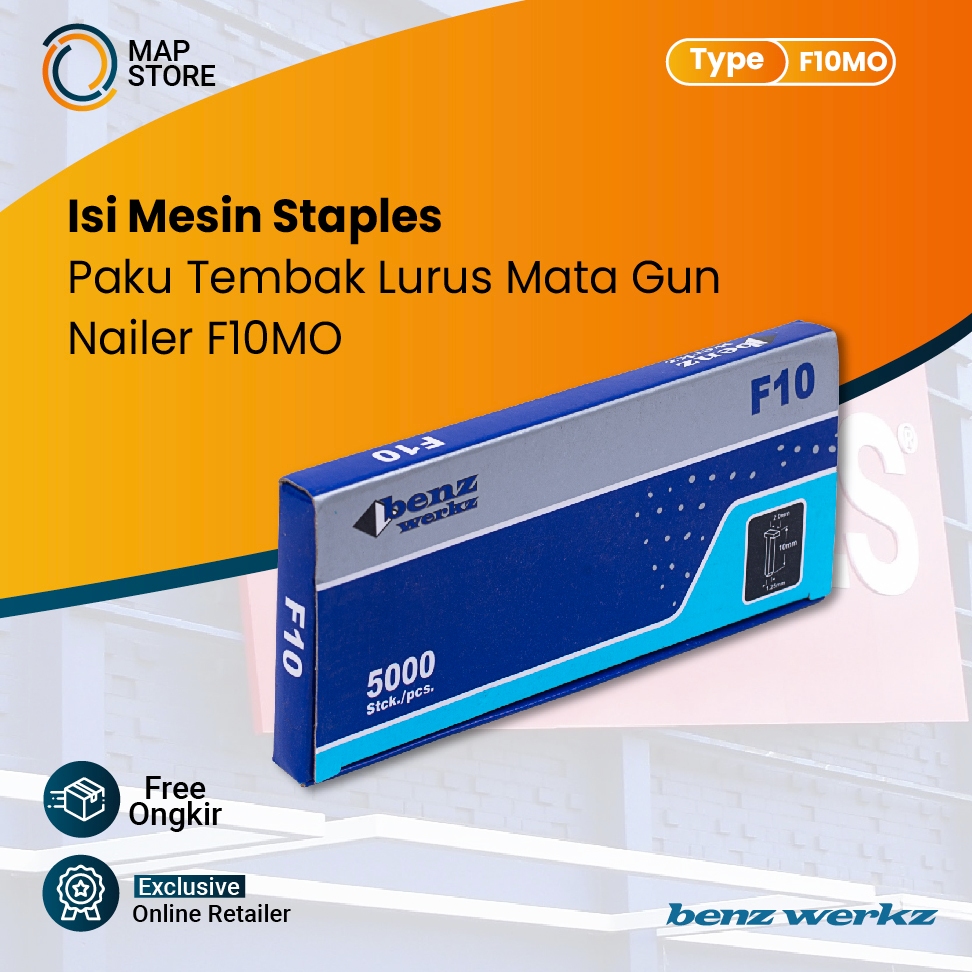 Jual BENZ F10 Isi Mesin Staples Paku Tembak Lurus Mata Gun Nailer F 10 ...