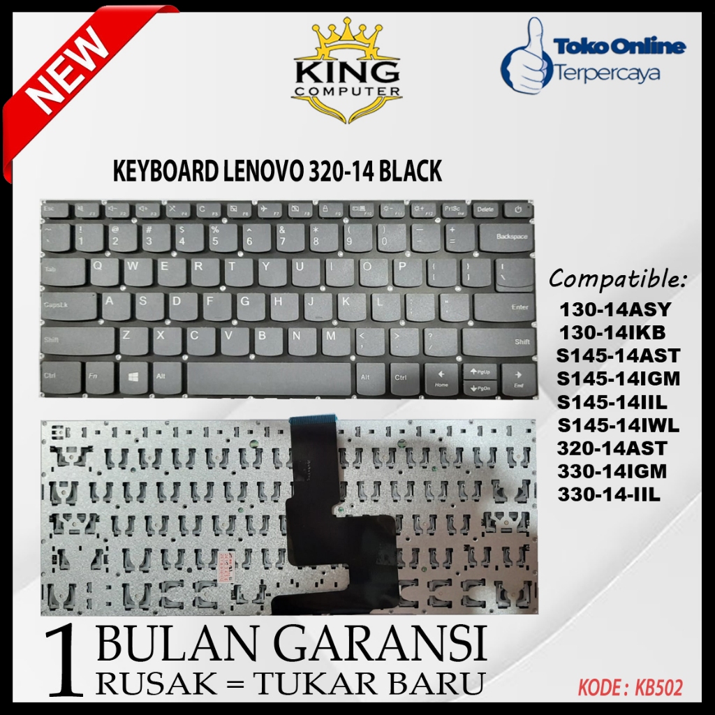 Jual KEYBOARD LENOVO IDEAPAD 320-14 IP320-14 320-14ISK 320S-14IKB 320S ...