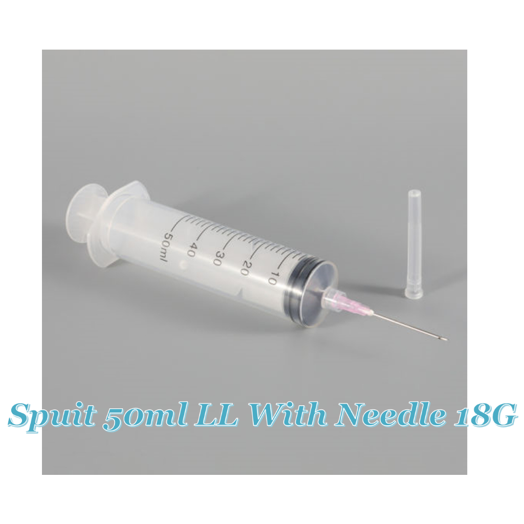 Jual Spuit 50ml Lubang Tengah Syringe 50cc Luer Lock Dengan Needle ...