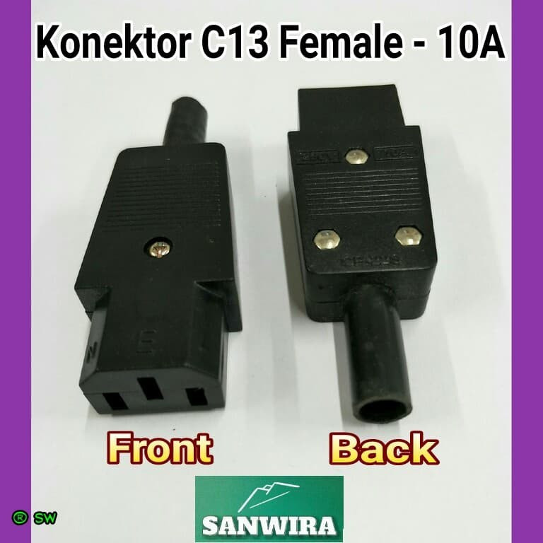 Jual Konektor C13 female 10 Ampere / Socket AC Computer C13 / Soket Power Komputer C 13 ...