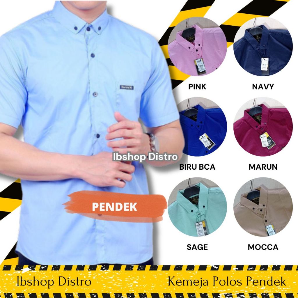 Jual Hem kemeja polos / baju hem pria kemeja cowok lengan pendek / kemeja polos pria keren ...