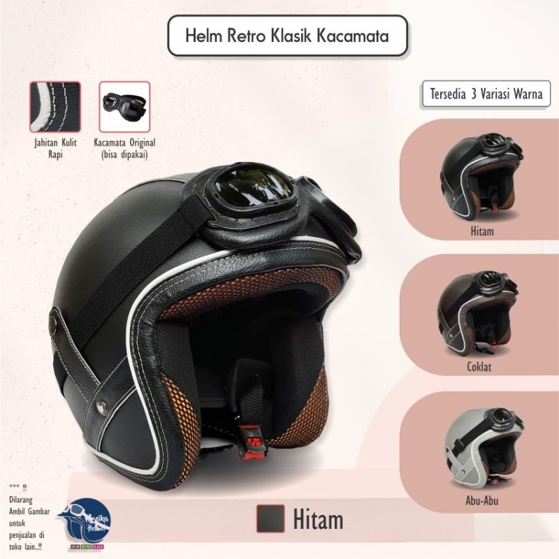 Jual Helm Retro Dewasa SNI Half Face Cowo Motor CB Harga Murah Lengkap ...